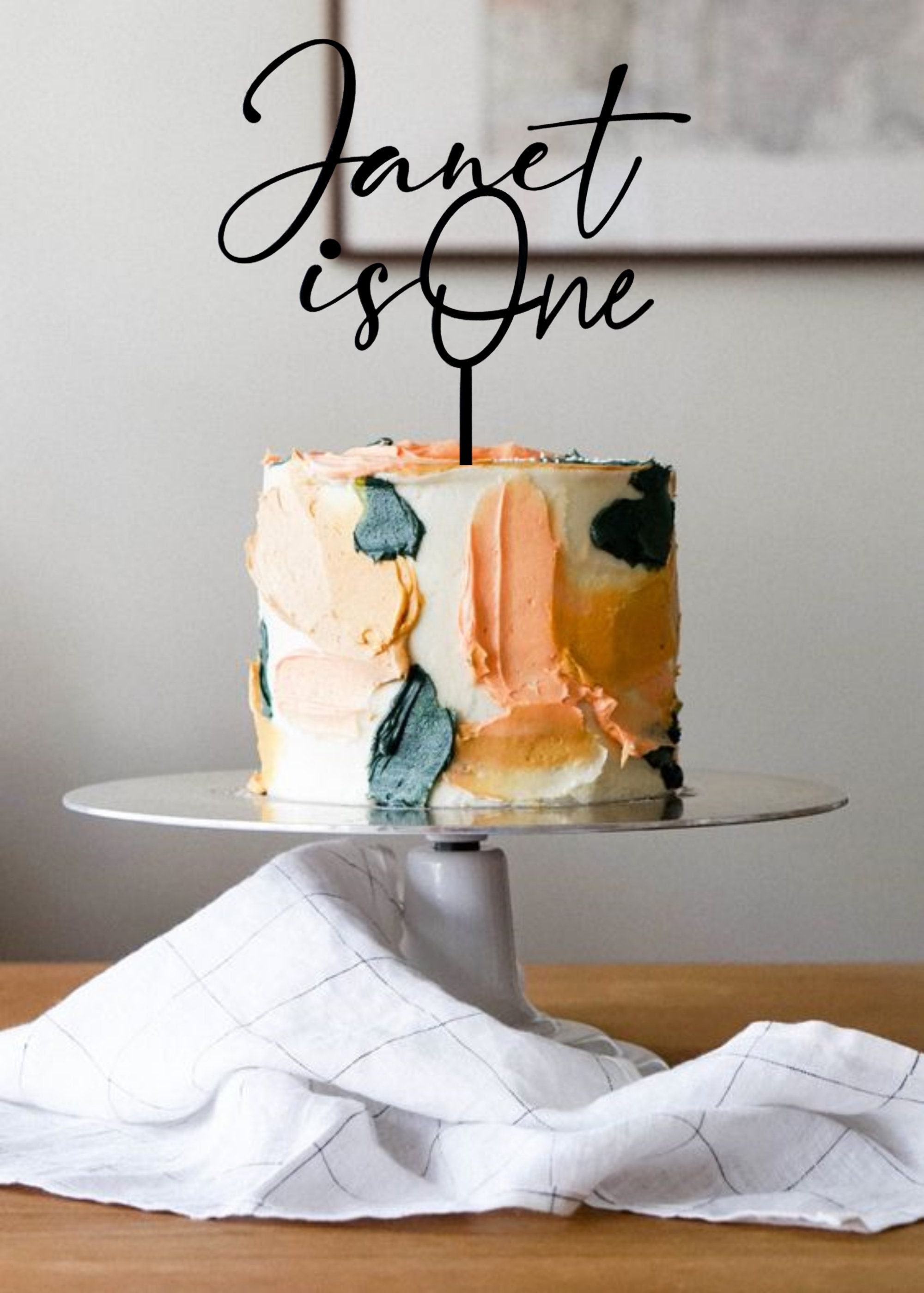 Baby First Birthday Cake Topper Personalized Wooden acrylic - Etsy