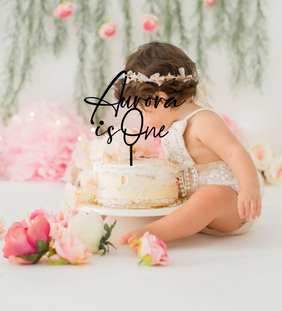 Baby First Birthday Cake Topper Personalized Wooden Birthday - Etsy
