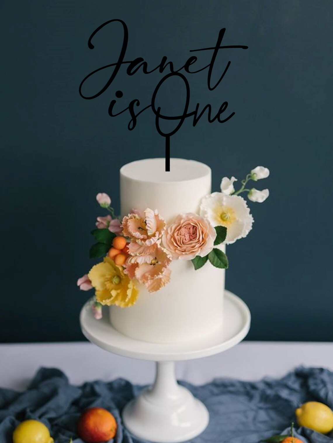 Baby First Birthday Cake Topper Personalized Wooden acrylic - Etsy