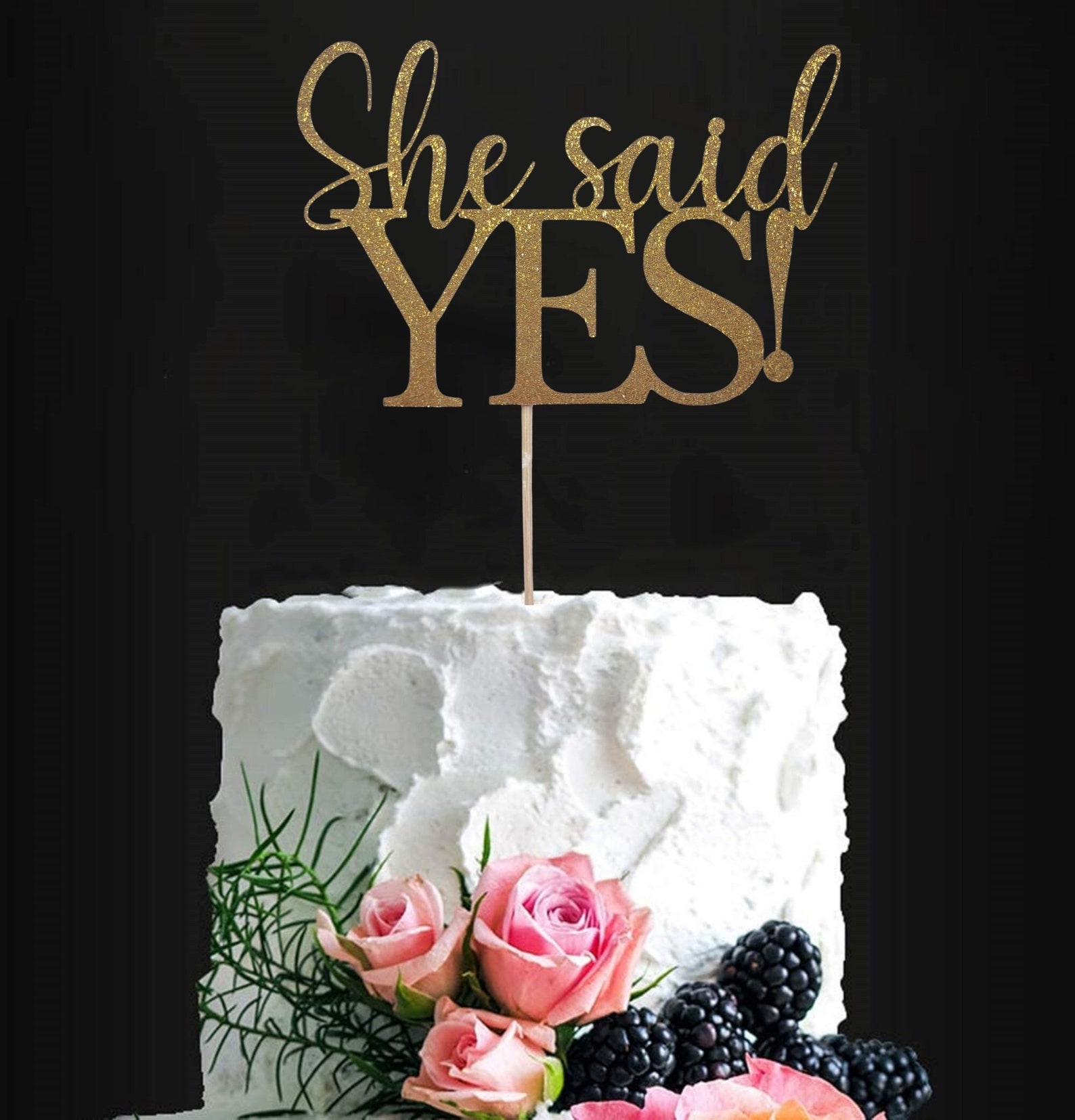 She Said Yes Cake Topper/ Engagement Party Bridal - Etsy