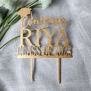 Custom Graduation Cake Topper/2024 Congrats Wood , Acrylic Topper ...