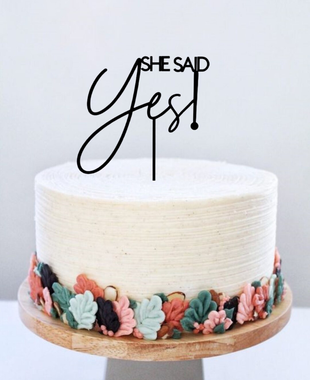 She Said Yes Cake Topper/rustic Wedding Cake Topper/script Cake Toppers ...