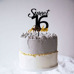 Personalized Sweet 16 Topper With Name Charm Set / Custom Name Cake ...