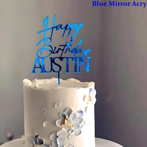 Personalized Birthday Cake Topper, Custom Wood or Acrylic - Etsy