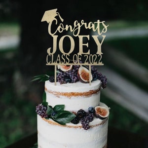 Custom Graduation Cake Topper/2024 Congrats Wood , Acrylic Topper ...