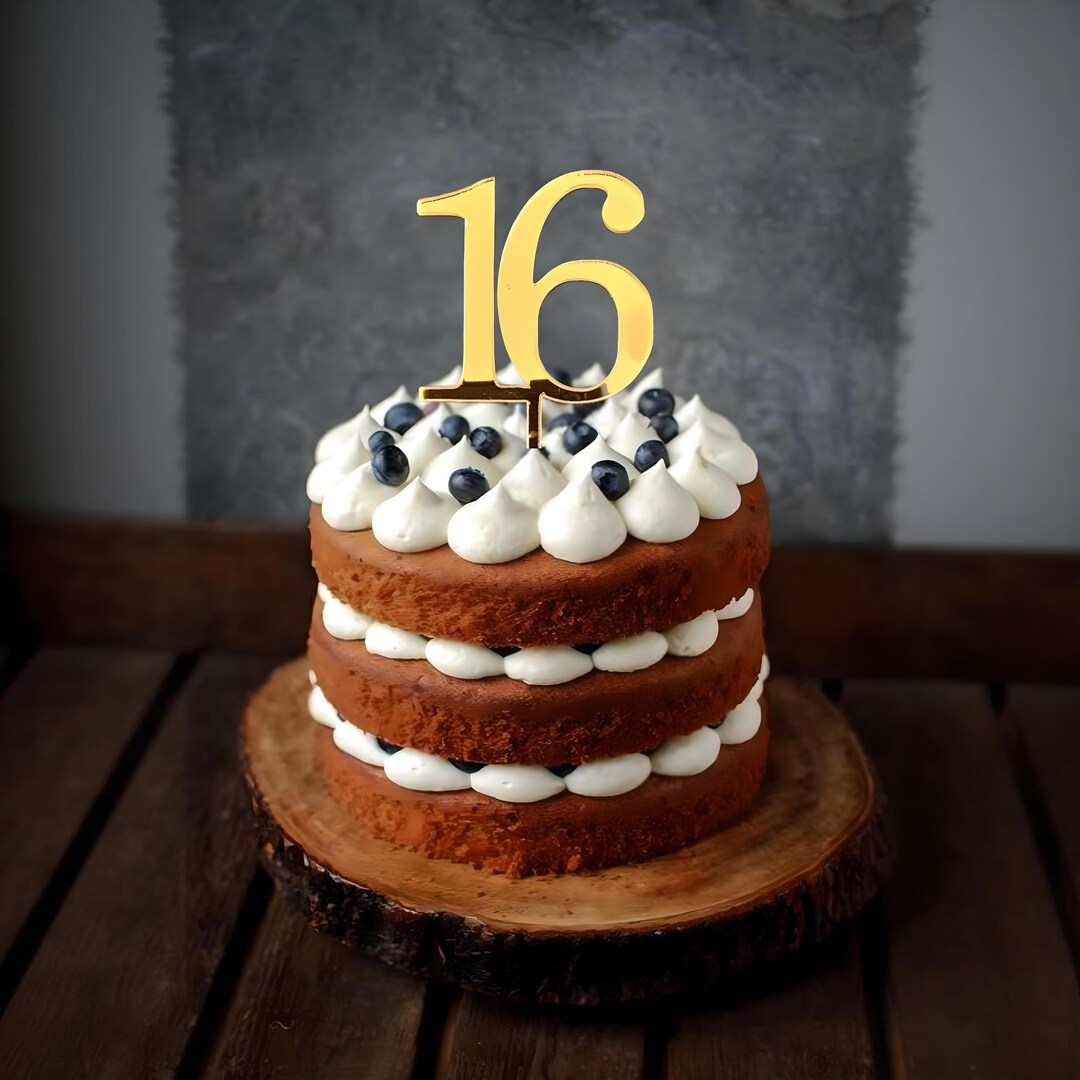 Custom Acrylic Number Cake Topper: Milestone Birthday, Anniversary ...