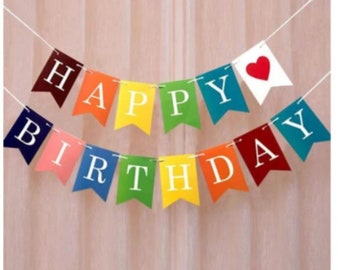 Colorful Happy Birthday Banner - Etsy