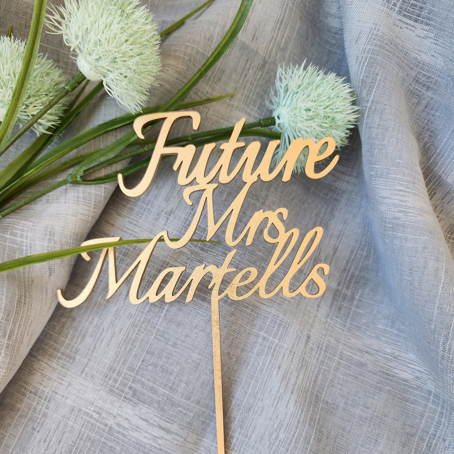 Custom Future Mrs. Cake Topper, Personalized Script Wedding Decor - Etsy