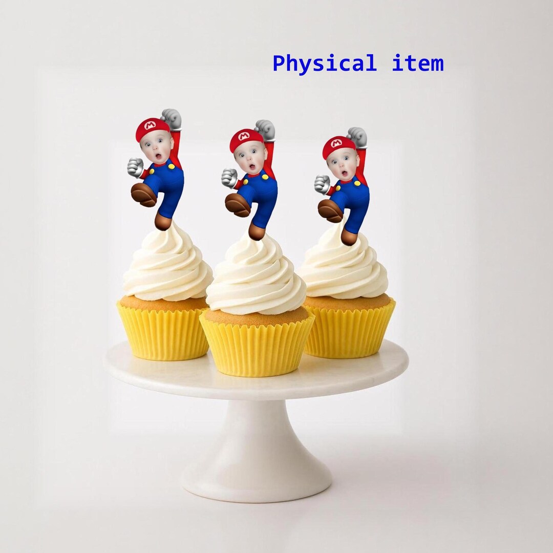 Super Mario Personalized Face Cupcake Topper/ Mario Cupcake Topper ...
