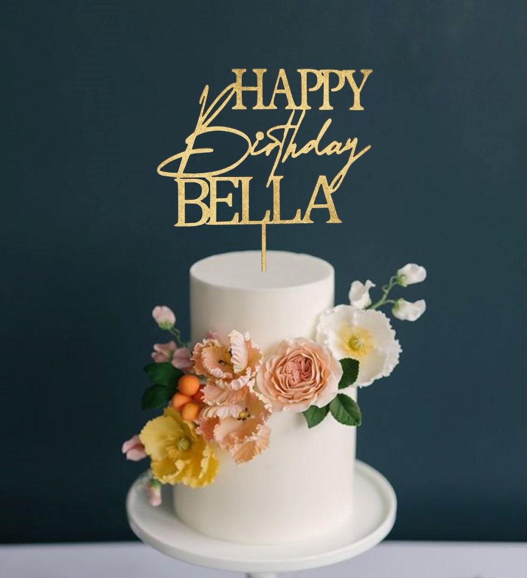 Happy Birthday Wood Cake Topper Personalized Birthday Cake Topper ...