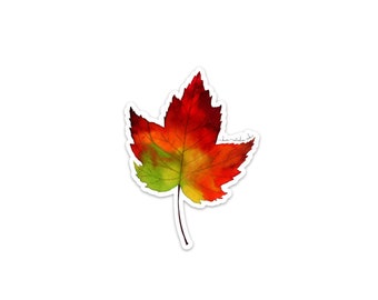 Maple Fall Leaf Sticker Hand-drawn - Etsy
