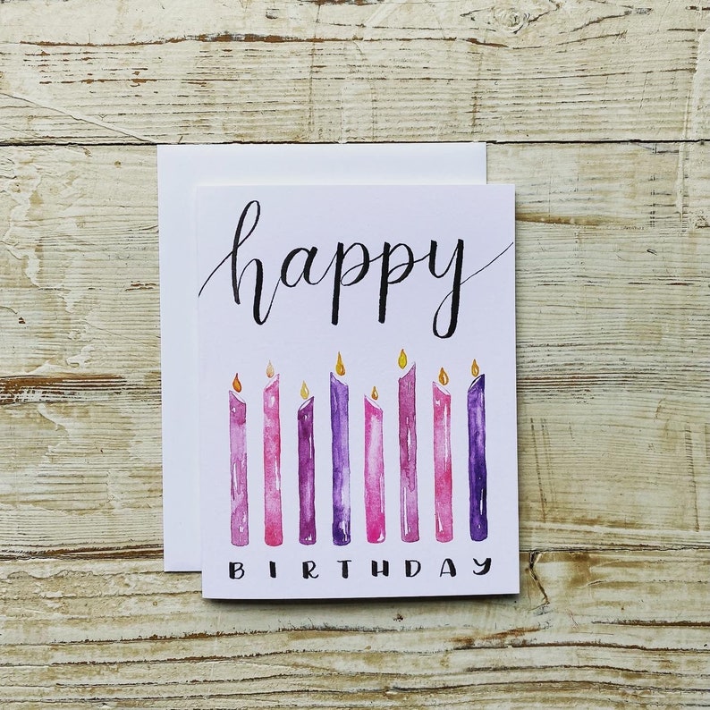Happy Birthday Candle Greeting Cards Set of 8 Assorted - Etsy