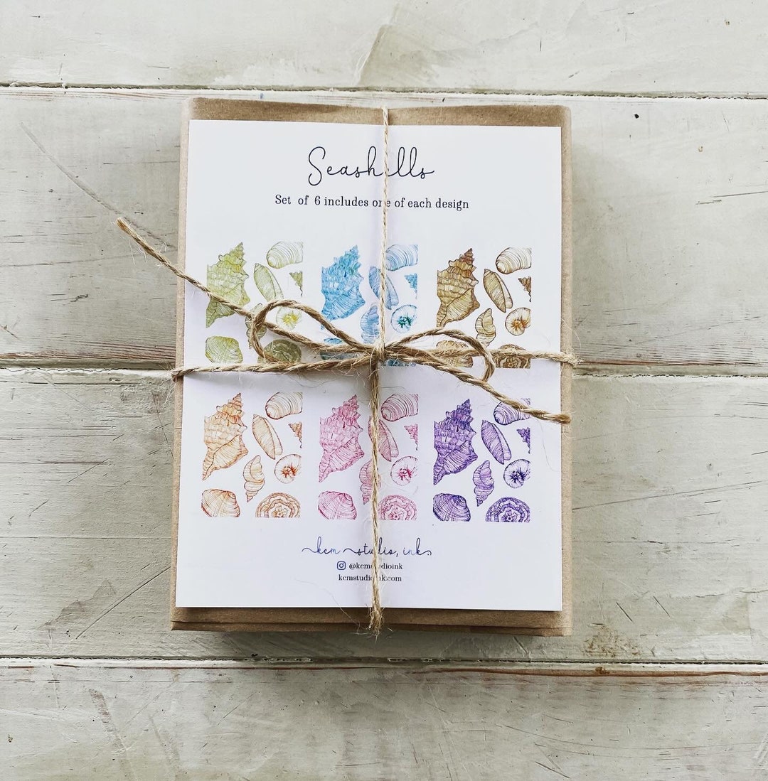 Sea Shells Greeting Card Set of 6 - Etsy