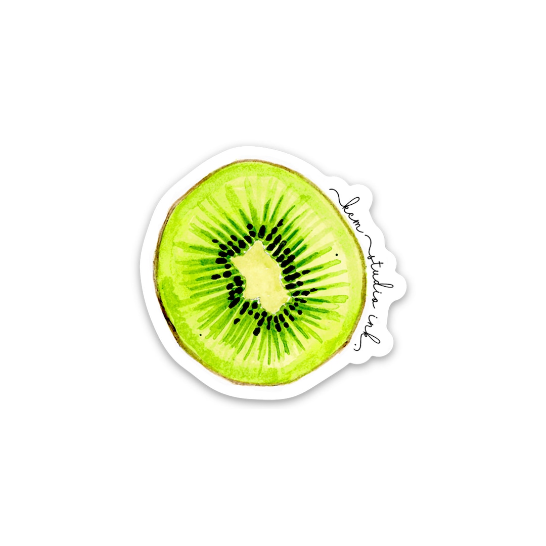 Watercolor Kiwi Die-cut Sticker - Etsy