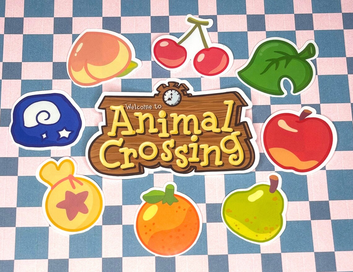 Animal Crossing Fruit Icons and Welcome Sign Sticker Pack - Etsy