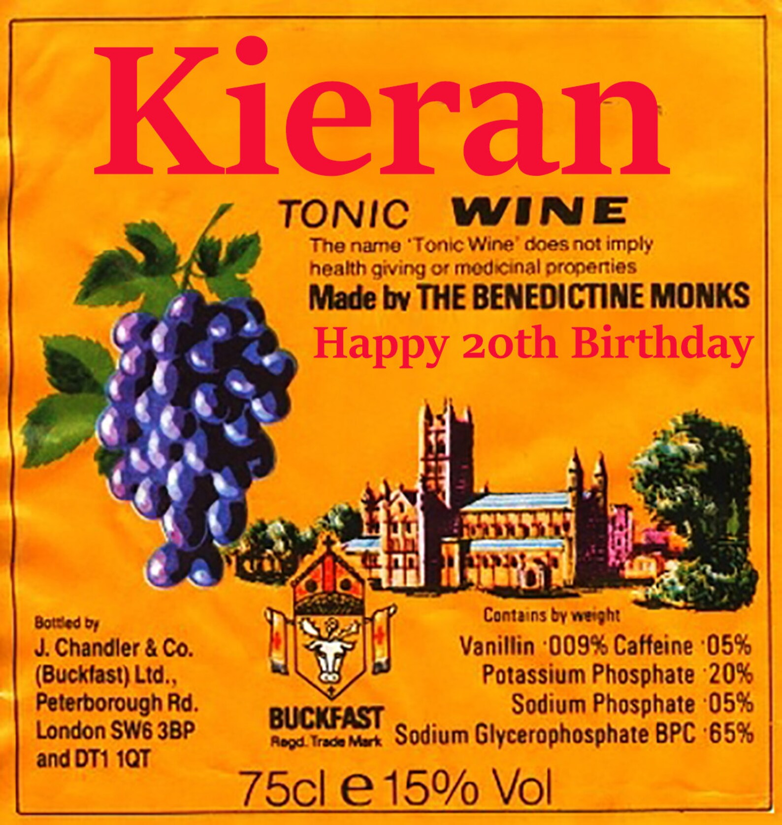 Personalised Buckfast Tonic Wine Label Any Occasion | Etsy