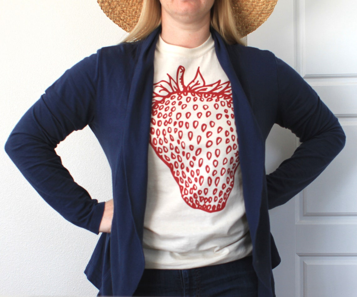 Strawberry Shirt Screen Print T-shirt Strawberry Print - Etsy