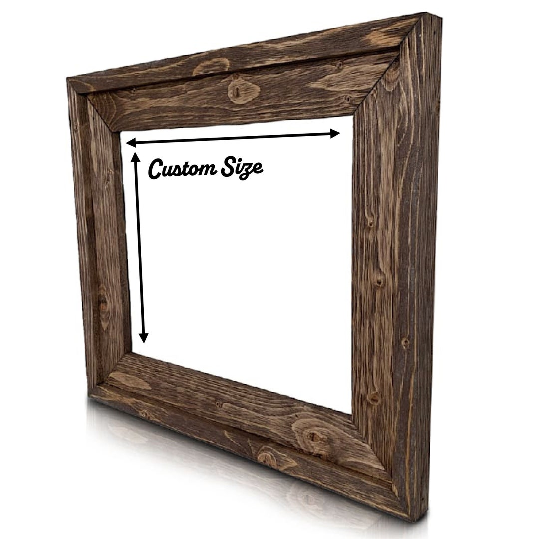 Custom Size Picture Frame | Made to Order Rustic Wood Frames | Barnwood Style Picture Frame - Etsy