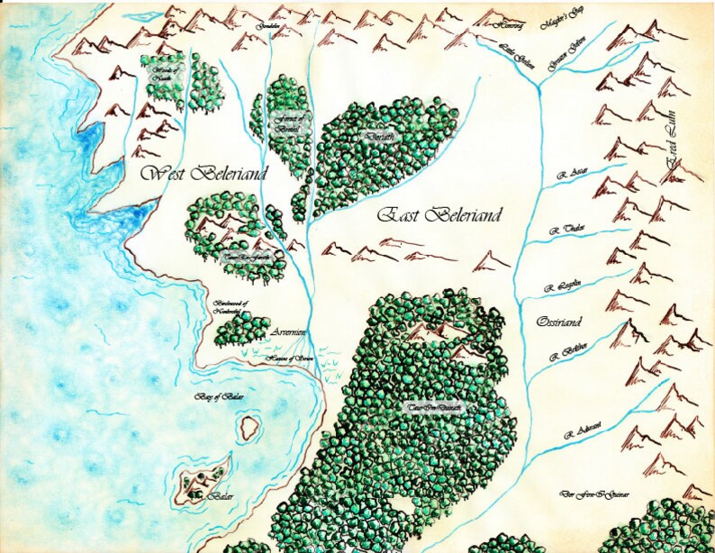 CUSTOM Fantasy Map- Three Color, Aged - Etsy