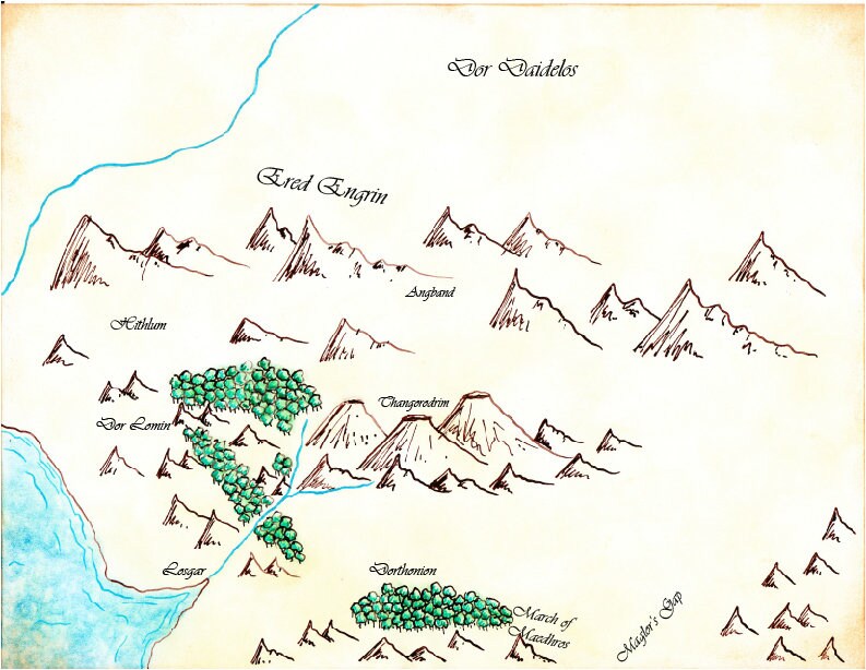 CUSTOM Fantasy Map- Three Color, Aged - Etsy
