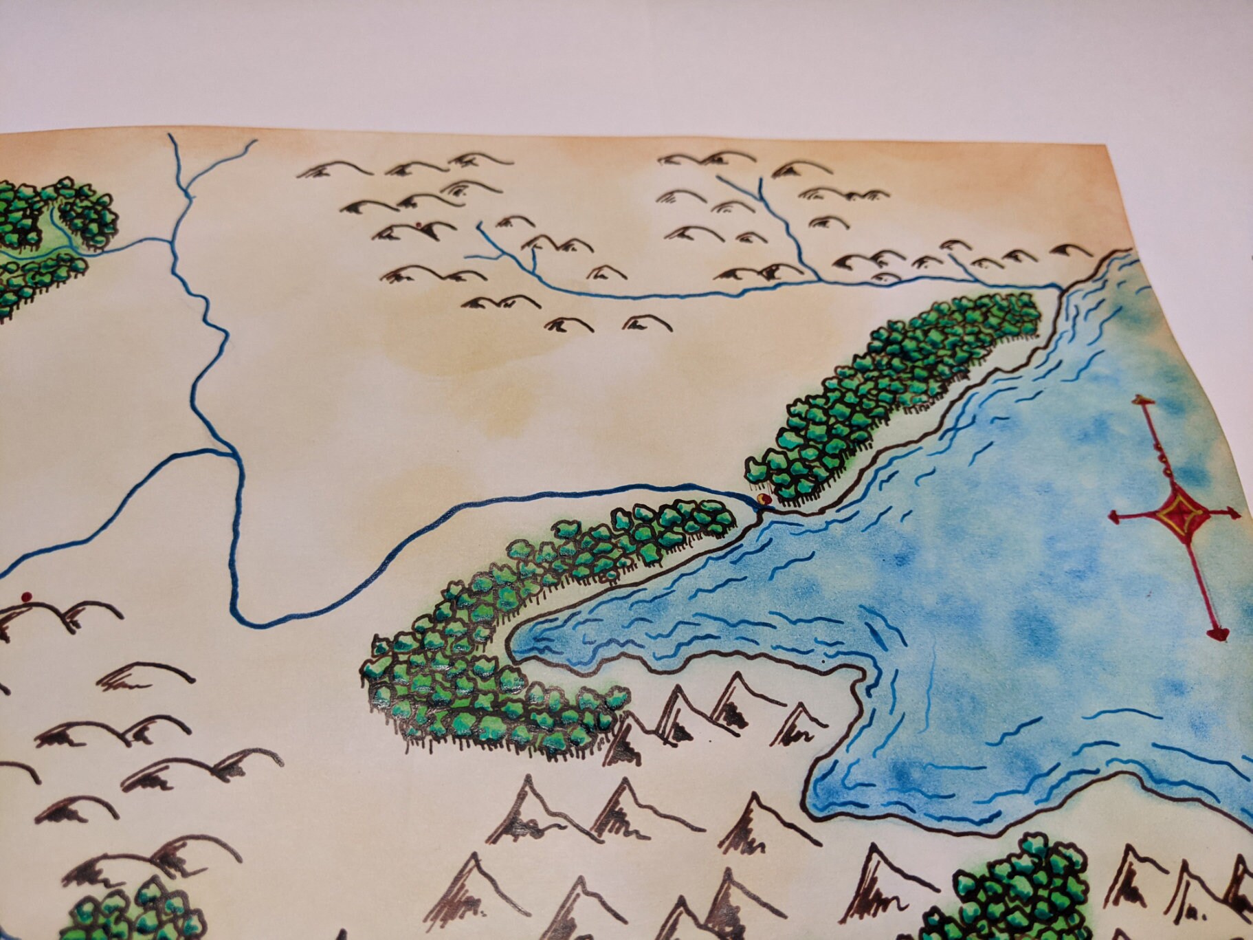 CUSTOM Fantasy Map- Three Color, Aged - Etsy