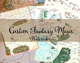 Hand Drawn Custom Fantasy Map A4 - Etsy