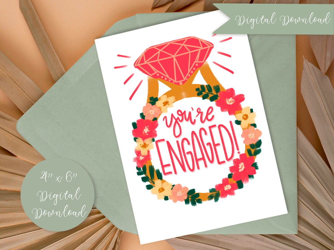 You're Engaged, Funny Wedding Card, Engagement Card, Engagement Gift ...