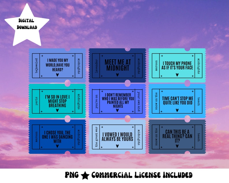 Taylor Swift Midnights Printable Taylor Swift Midnights Love Notes PNG ...