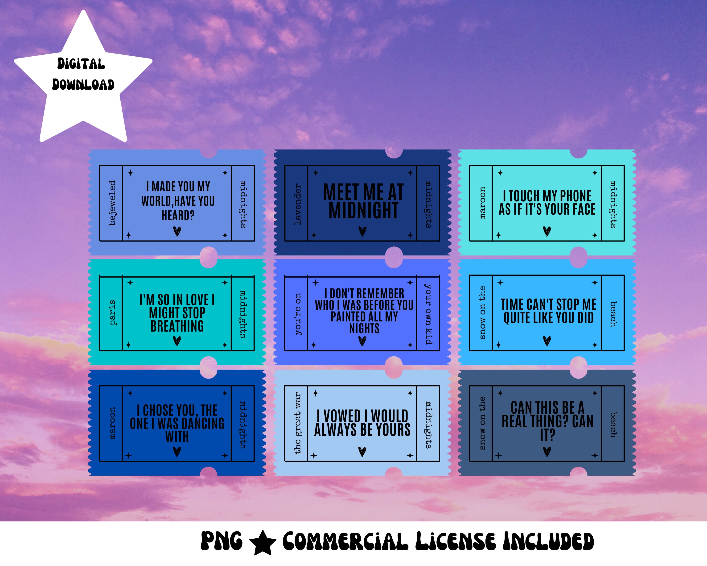 Taylor Swift Midnights Printable Taylor Swift Midnights Love Notes PNG ...