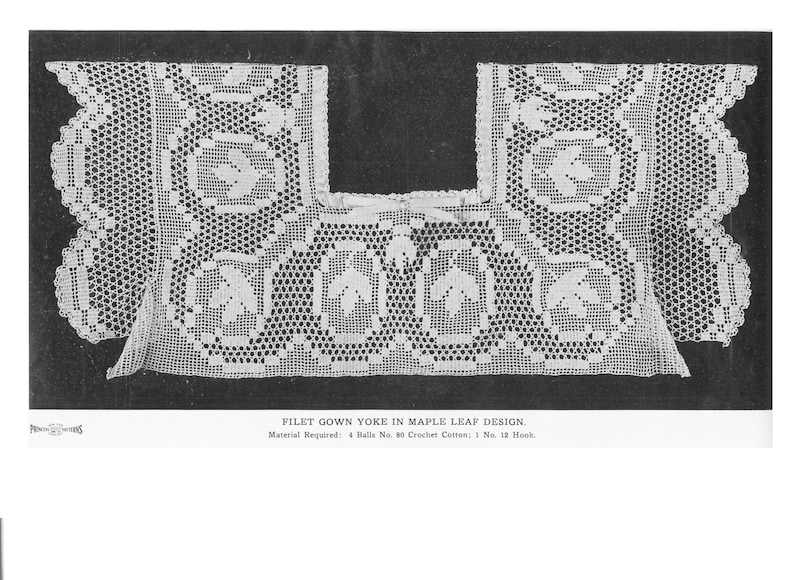 Vintage Crochet Yoke Book for Nightgowns, Summer Dresses, PDF Download ...