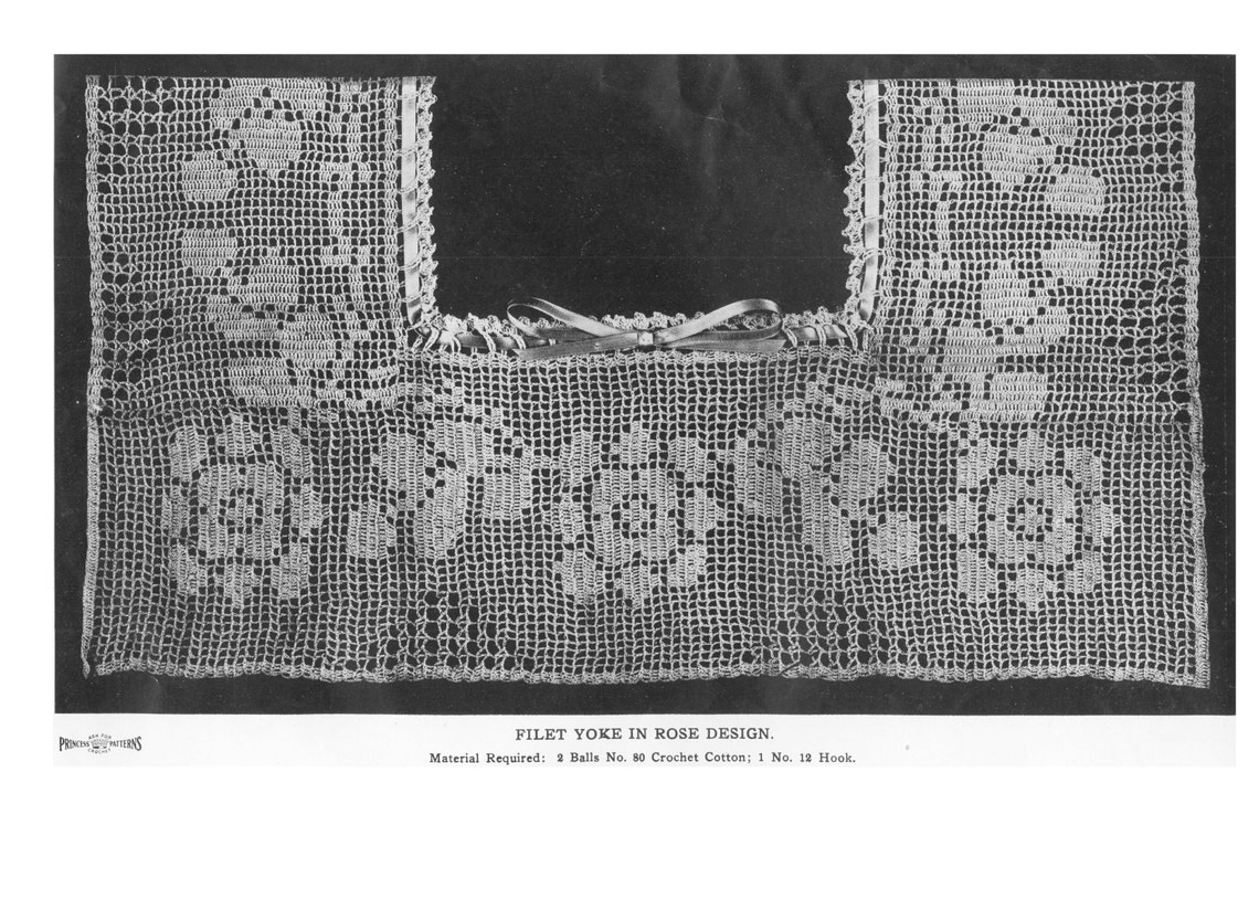 Vintage Crochet Yoke Book for Nightgowns, Summer Dresses, PDF Download ...