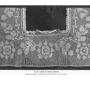 Vintage Crochet Yoke Book for Nightgowns, Summer Dresses, PDF Download ...