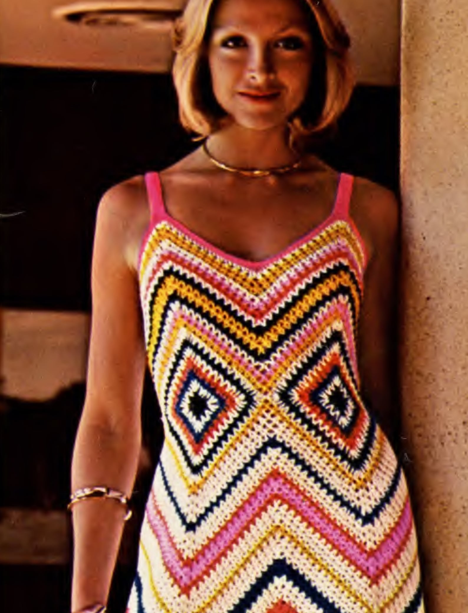 Crochet Dress, 1970's Style, Vintage Pattern, High Resolution Cleaned ...