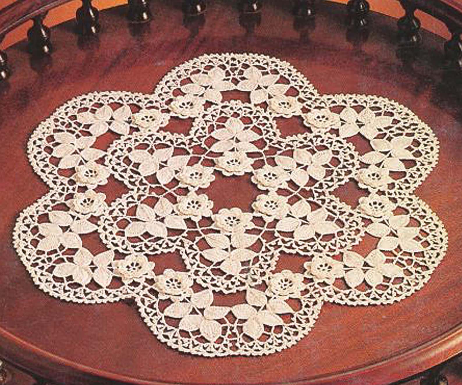 Irish Crochet Rose Doily, High Quality PDF Pattern Download, Row by Row ...