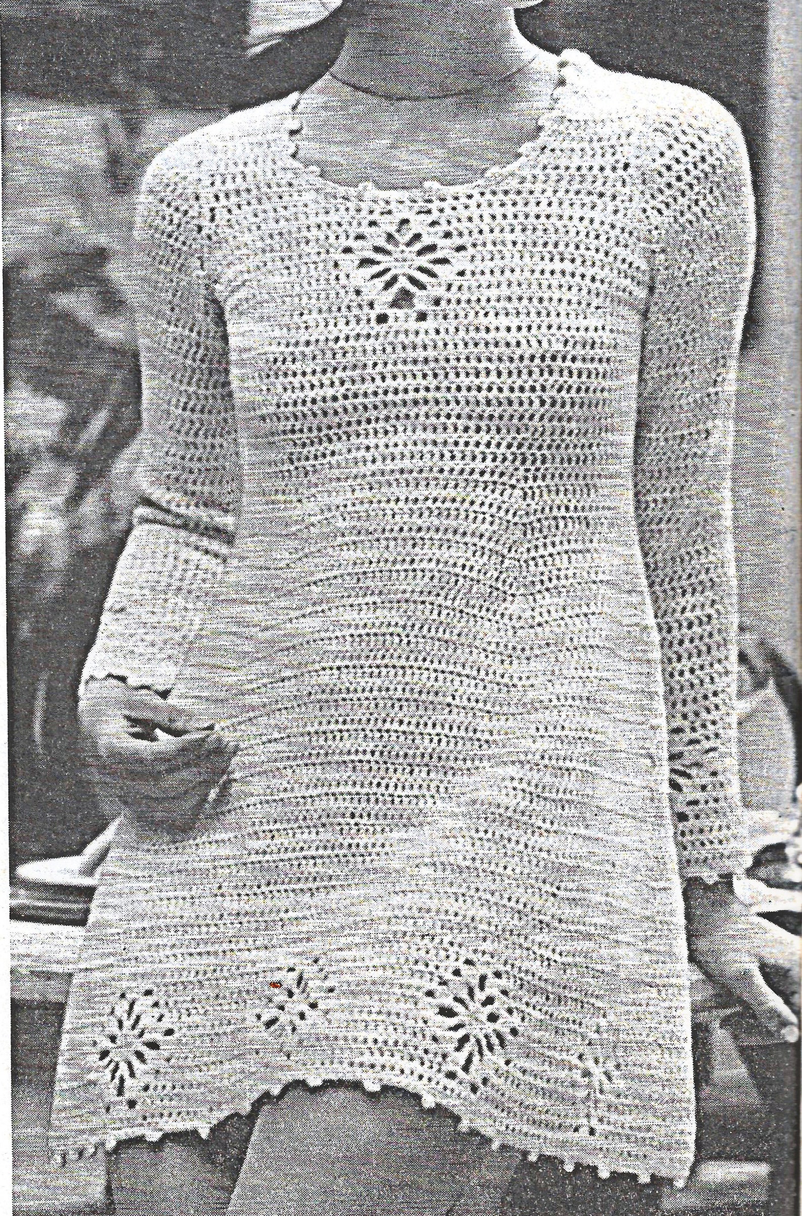 Crochet Dress, 1970's Style, Vintage Pattern, High Resolution Cleaned ...