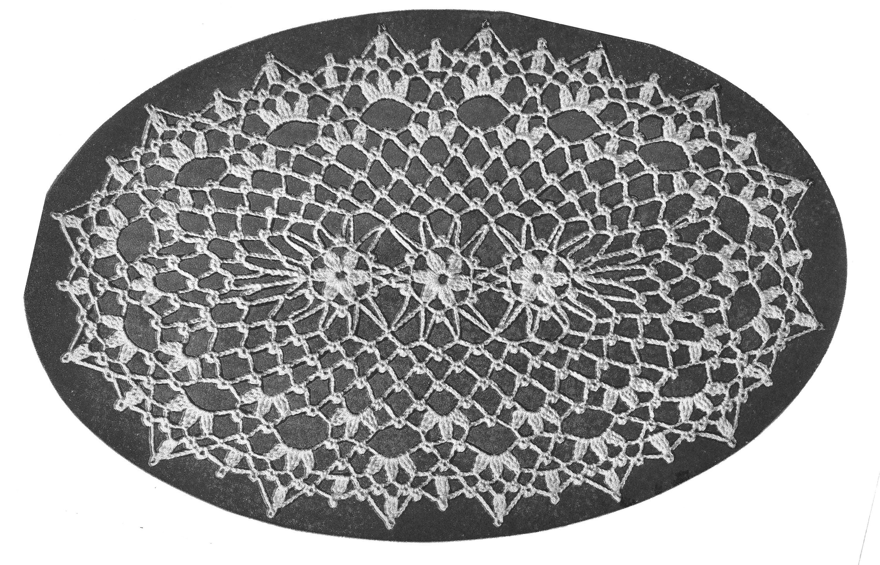 Oval Crochet Doily, High Quality PDF Pattern Download, Row by Row ...