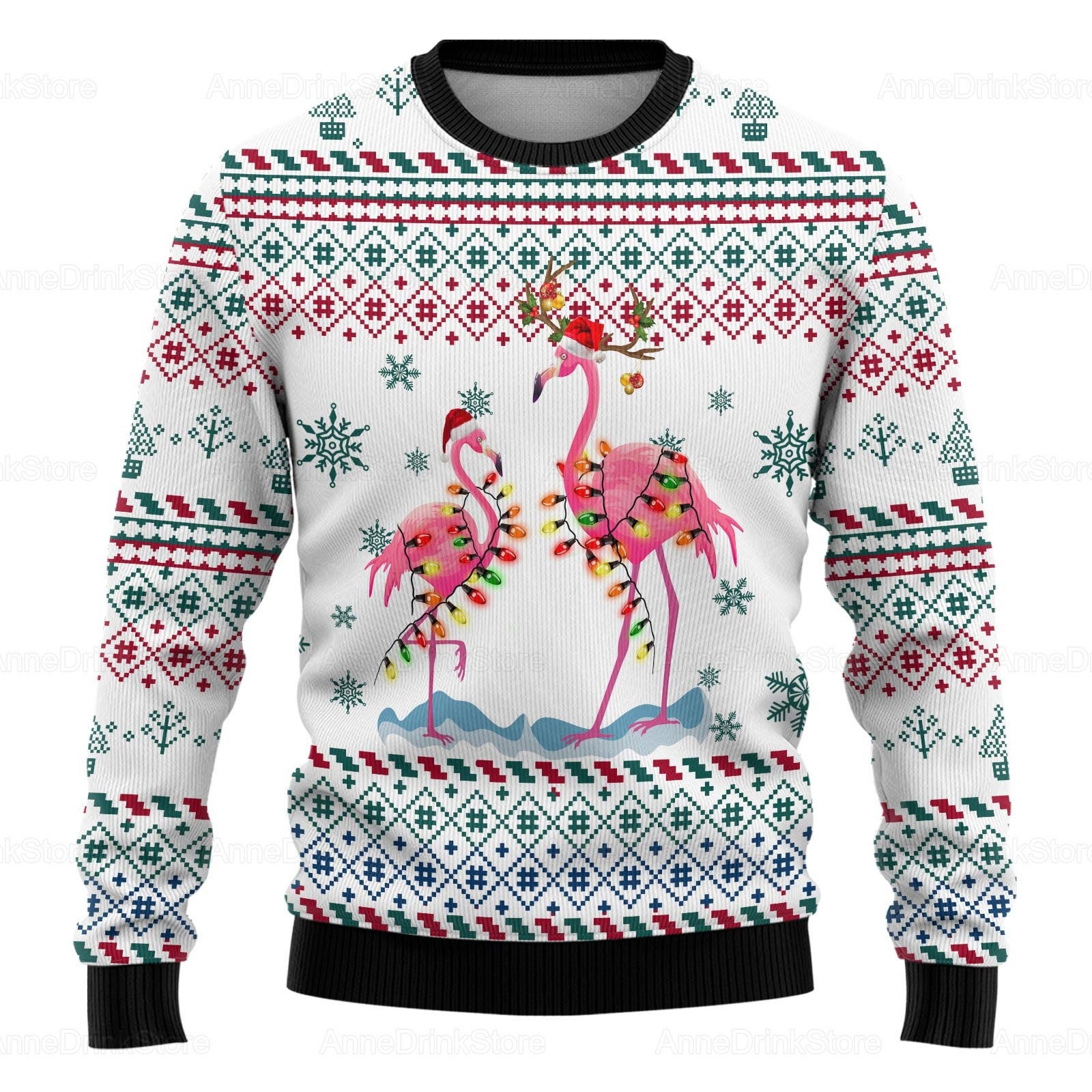 Flamingo Sweater, Christmas Sweater, Flamingo Christmas Sweater sold by ...