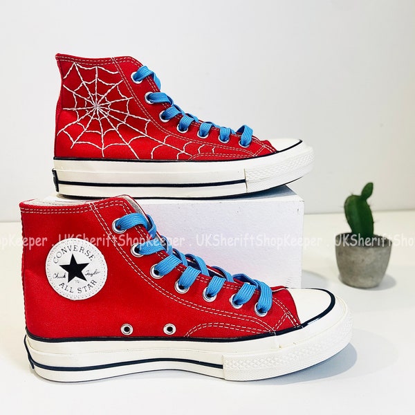 Spiderman Converse - Etsy