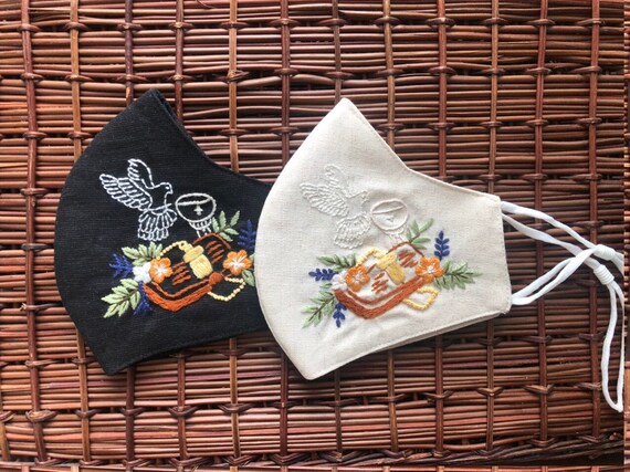 Go to Church Face Masks Embroidery Face Mask Hand | Etsy