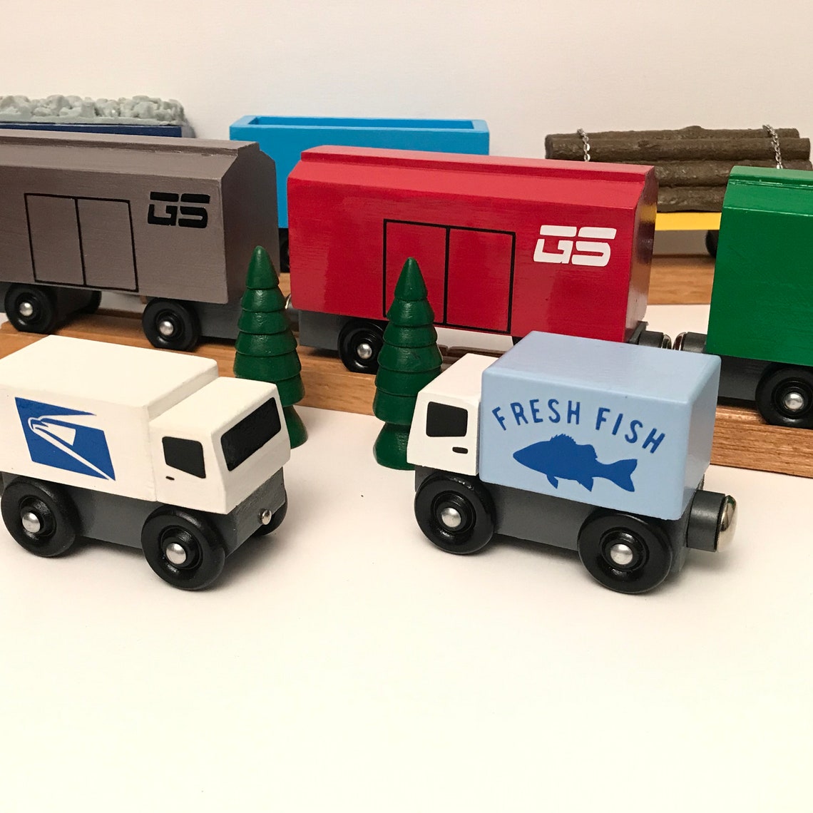 Wooden Toy Vehicle Fresh FISH Delivery Truck Magnetic for - Etsy