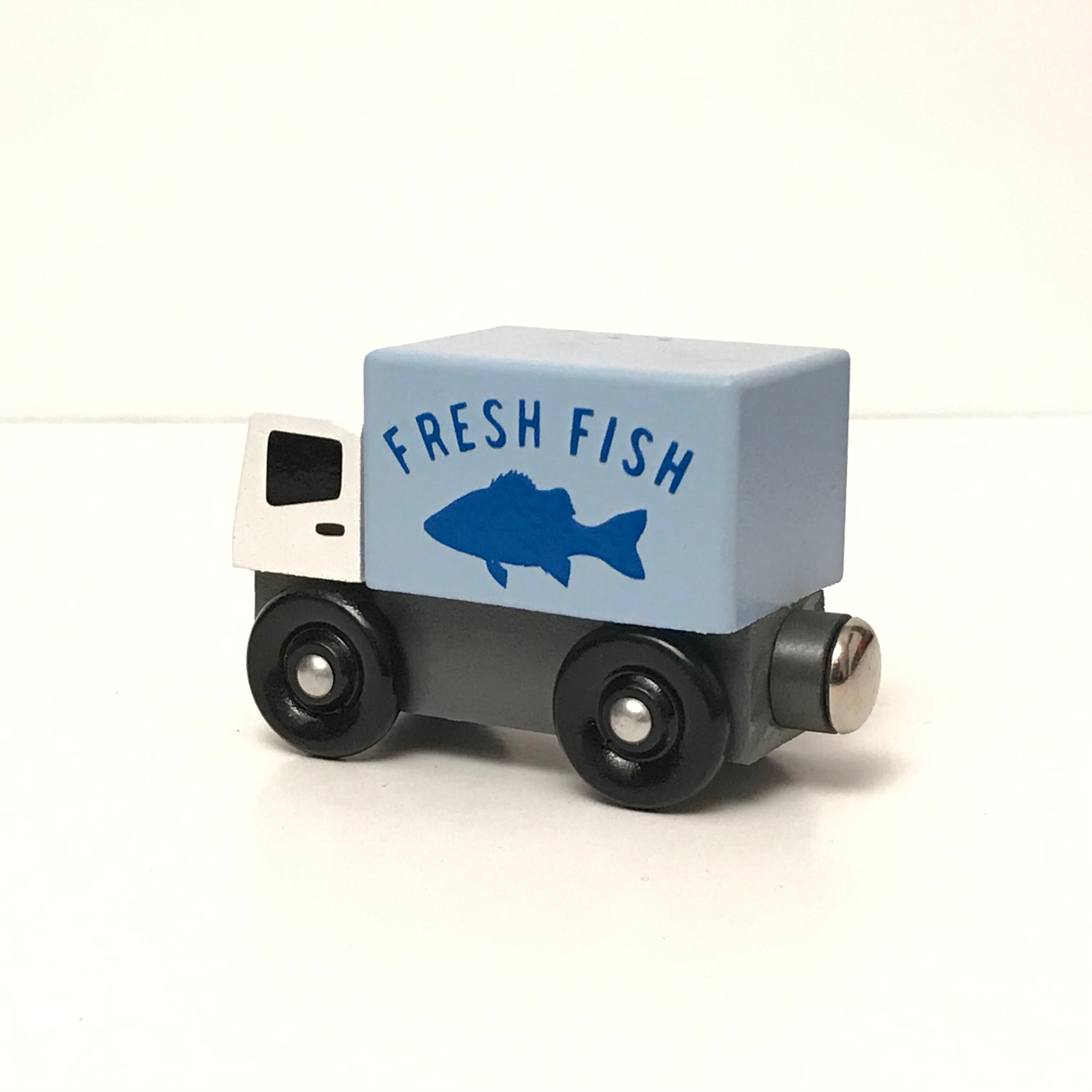Wooden Toy Vehicle Fresh FISH Delivery Truck Magnetic for - Etsy