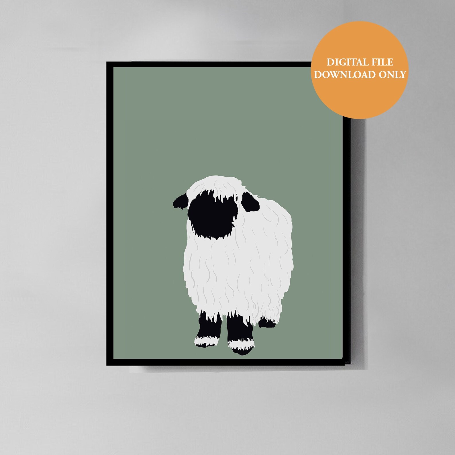 Valais Blacknose Sheep, Printable Wall Art, Art Prints, Digital ...