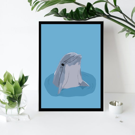 Dolphin Print Printable Wall Art Art Prints Digital | Etsy