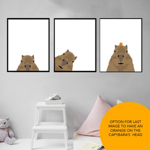 Capybara Print Set of 3, Printable Wall Art, Art Prints, Digital ...