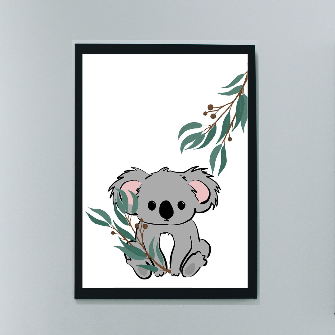 Koala Print, Printable Wall Art, Art Prints, Digital Download, Nursery ...