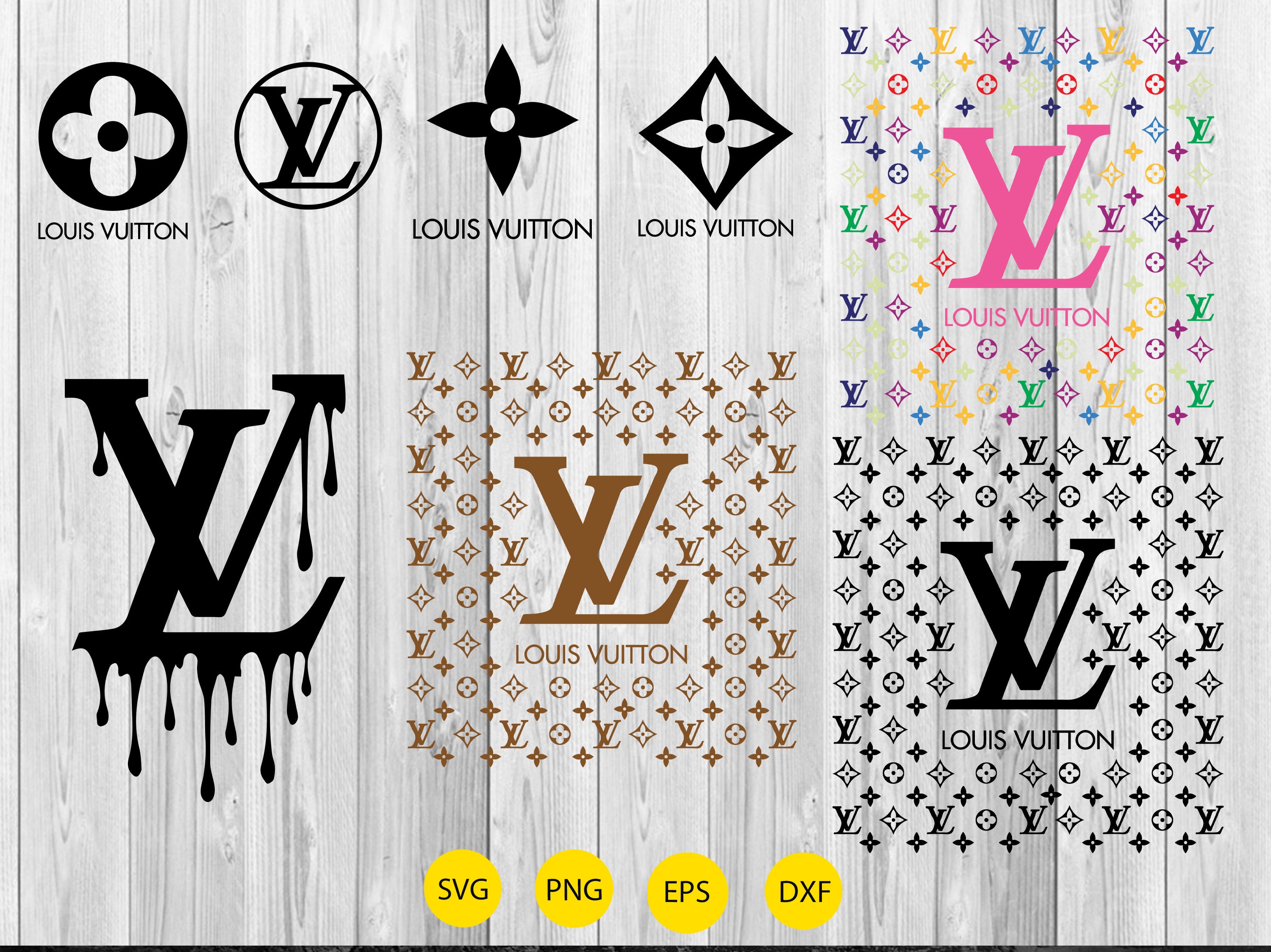 Fashion Brand Logo Bundle Svg Luxury Inspired Pattern Svg Etsy