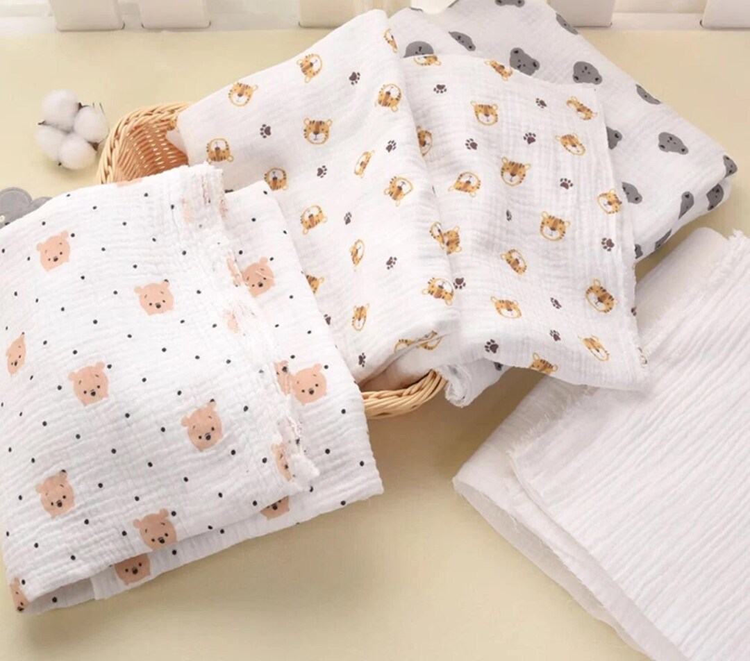 Cotton Double Gauze Fabric, Crinkle Double Gauze Fabric, Animal Printed ...