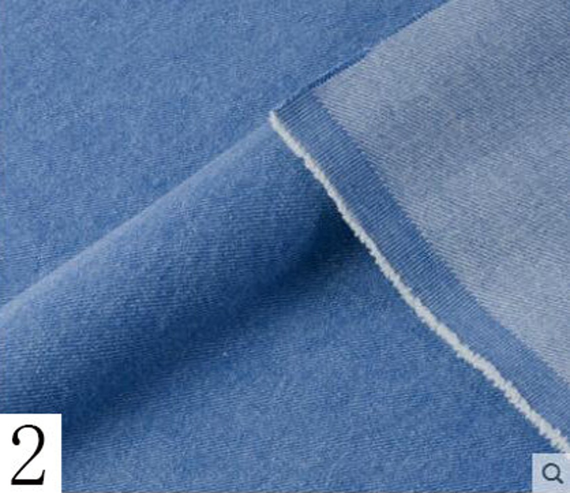 Heavy Weight Denim Fabric Washed Denim Solid Color Fabric | Etsy