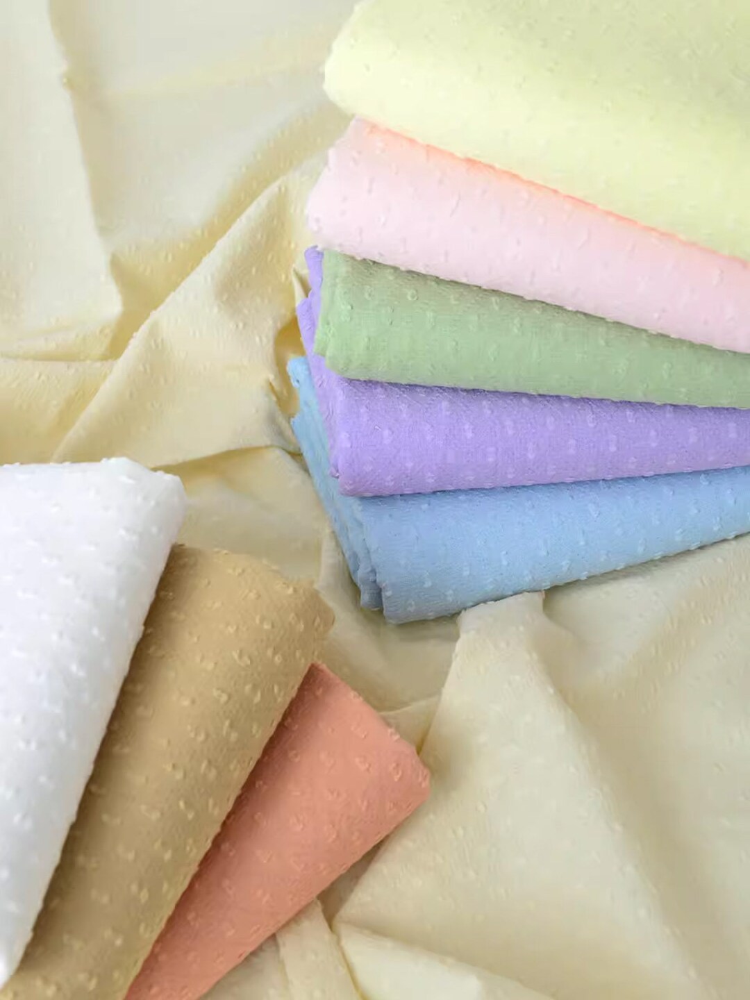 Swiss Dot Cotton Fabric, Solid Color Jacquard Cotton Fabric,100% Cotton ...
