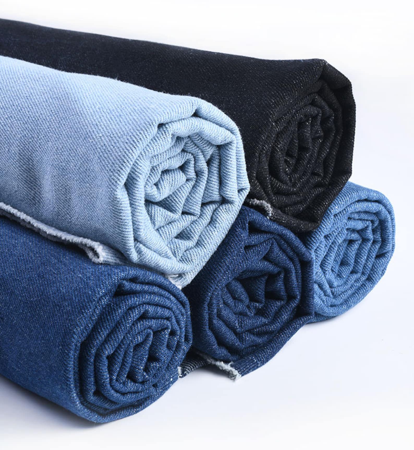 Heavy Weight Denim Fabric Washed Denim Solid Color Fabric - Etsy